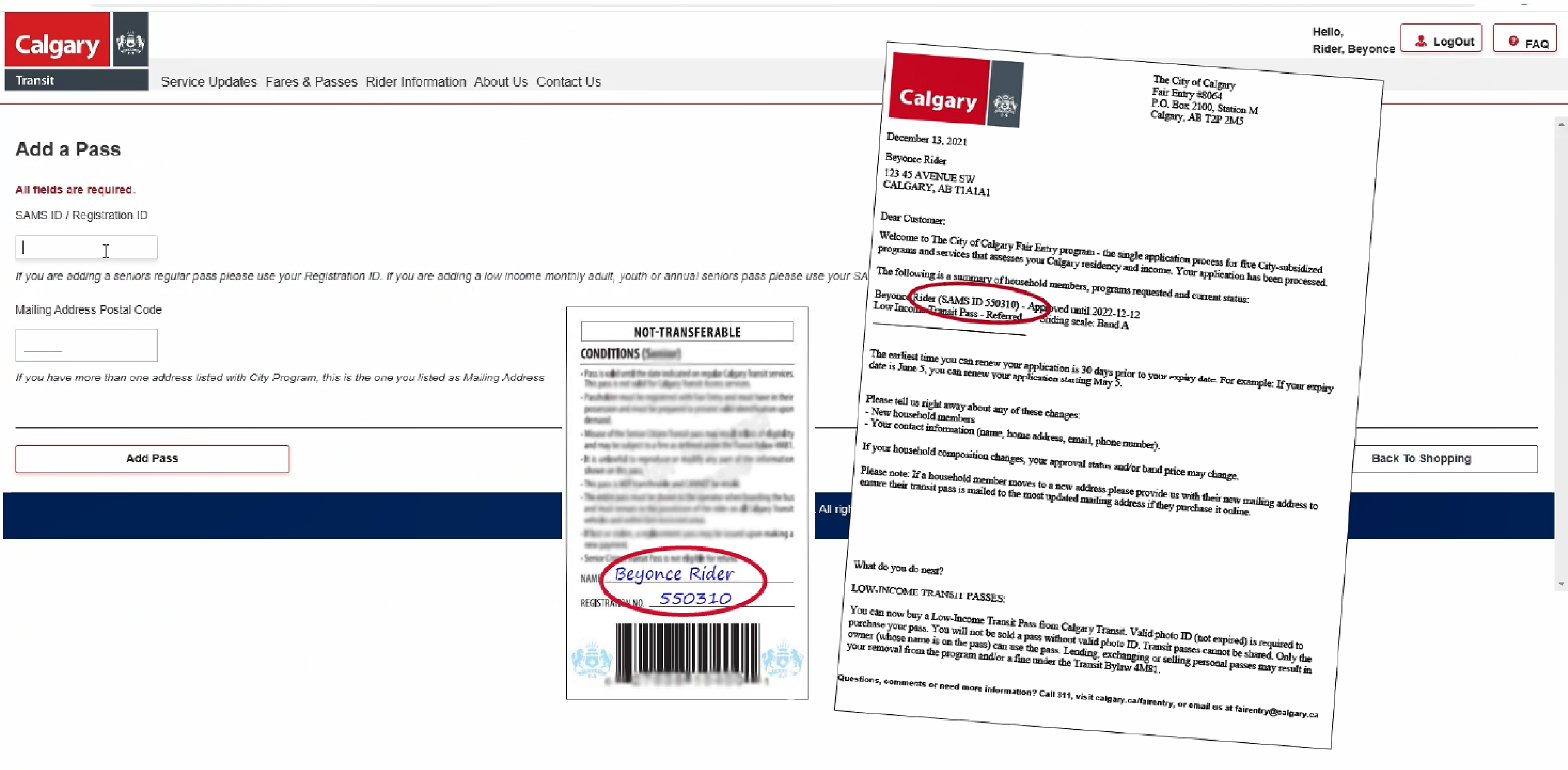 Low Income and Senior Passes on My Fare