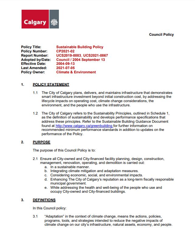 Sustainable Building Policy